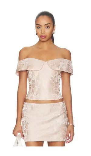 MILKWHITE Brocade Corset Top