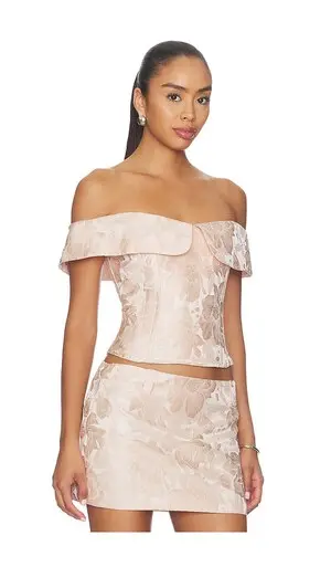 MILKWHITE Brocade Corset Top