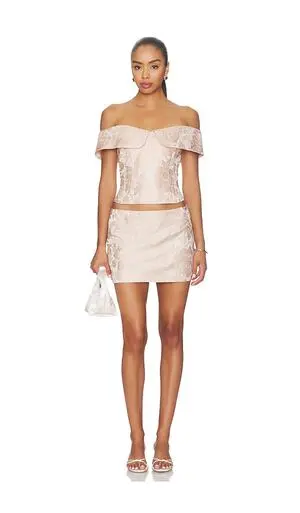 MILKWHITE Brocade Corset Top