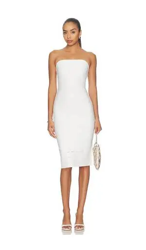 Herve Leger The Cassidy Dress In White - Alabaster