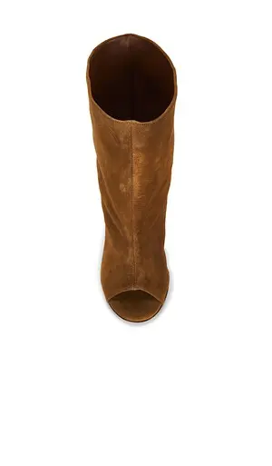 GIA BORGHINI Gia Heeled Open Toe Boot In Cognac