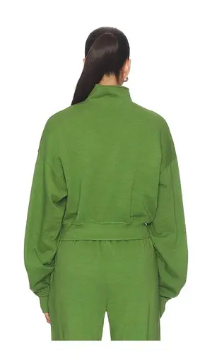 Eterne Cropped Half-zip Sweatshirt In Green
