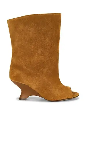 GIA BORGHINI Gia Heeled Open Toe Boot In Tan - Sand
