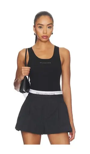 Alexander Wang Racer Tank With Jacquard Logo
