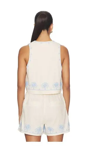 Blanknyc Sleeveless Top With Lace Trim And Embroidery