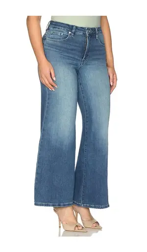 Good American Soft Tech High Palazzo Ankle Jeans