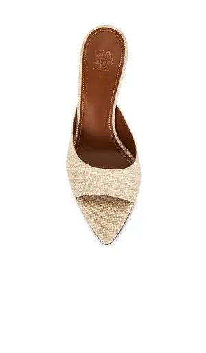 GIA BORGHINI Raffia Stiletto Heel Mules