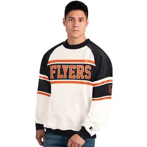 STARTER Philadelphia Flyers Defense Fleece Crewneck Sweatshirt - White