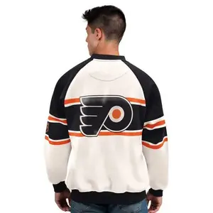 STARTER Philadelphia Flyers Defense Fleece Crewneck Sweatshirt By - White