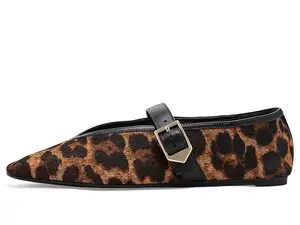 Schutz Vick Buckle Flat Shoes Warm Toffee - Gray
