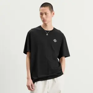 END. Monogram Embroidered Organic Cotton T-shirt - Black