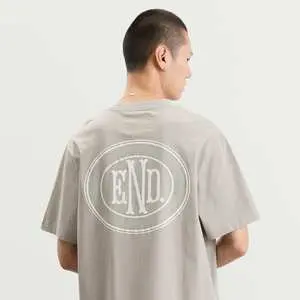 END. Leisure T-shirt With Graphic Print - Ash Grey