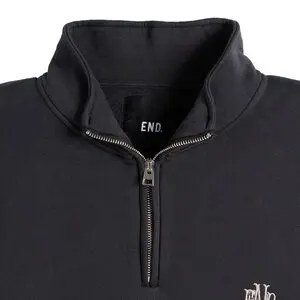 END. Slice Half Zip Sweat - Cinder Black