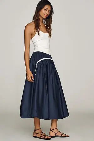 Hunter Bell Allegra Cotton Midi Skirt - Deep Sea