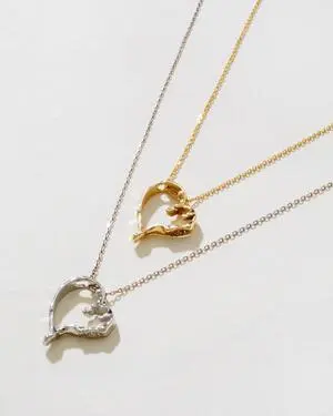ISKRA Melting Heart 14k Gold Necklace - White