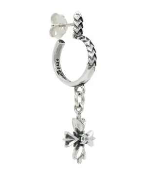 Emanuele Bicocchi Crest Crystal Hoop Single Earring