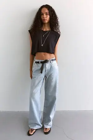 ONETEASPOON Jackson Wide-leg Metallic Jeans