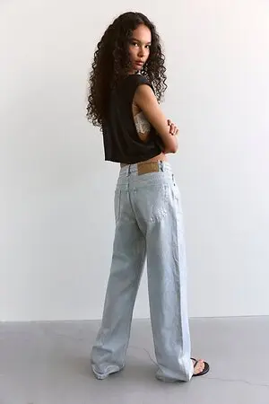 ONETEASPOON Jackson Wide-leg Metallic Jeans