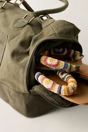 Free People Washed Canvas Weekender Bag - Olive