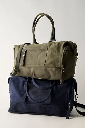 Free People Washed Canvas Weekender Bag - Olive