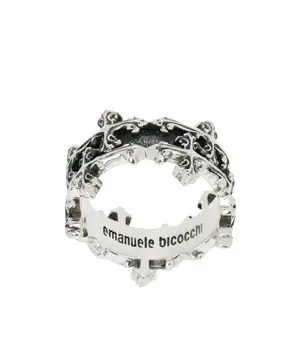 Emanuele Bicocchi Avelli Cross Double Band Ring - Silver