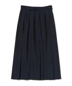 Auralee Pleated Midi Skirt - Black