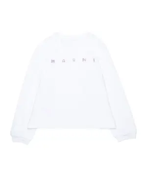 Marni Crew-neck Sweatshirt With Logo - White