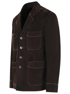 TOM FORD Embroidered Piping Patch-pocket Blazer - Black