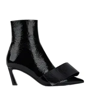 Givenchy Twisted Ribbon Ankle Boots In Shiny Naplack Leather