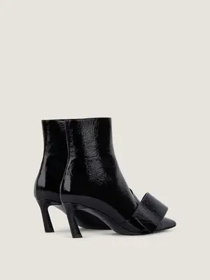 Givenchy Twisted Ribbon Ankle Boots In Shiny Naplack Leather