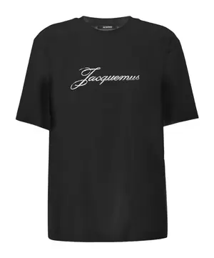 Jacquemus Logo Printed Crewneck T-shirt - Black