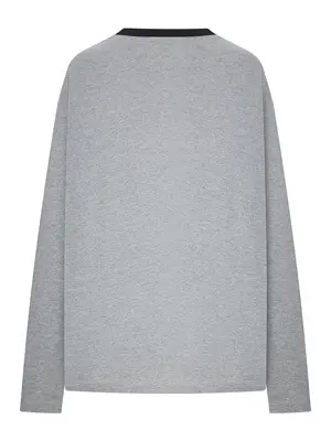 Miu Miu Long-sleeved Cotton Knit T-shirt