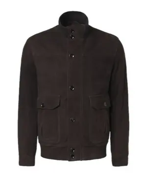 Brioni Suede Bomber Jacket - Black