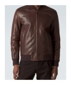 Brioni Leather Bomber Jacket
