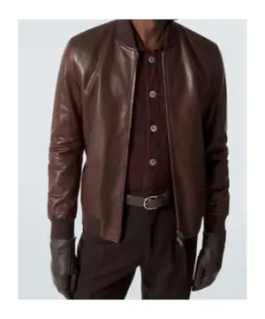 Brioni Leather Bomber Jacket