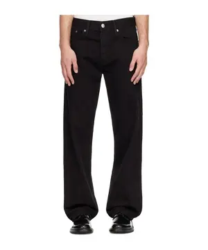 SUNFLOWER Loose Belt Loop Jeans - Washed Black