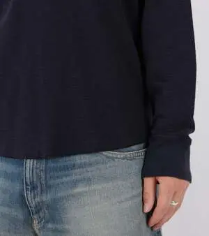 SUNFLOWER Waffle Tee Ls Navy