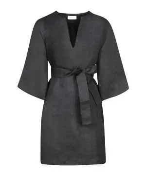 P.a.r.o.s.h Belted V-neck Dress - Black
