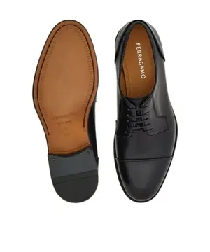 FERRAGAMO Derby Shoe With Stitching Detail