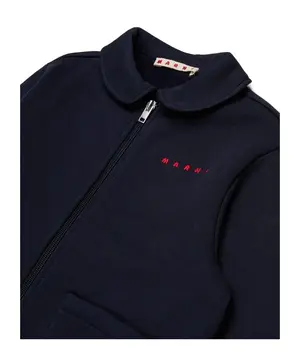 Marni Logo-embroidered Zip-up Sweater