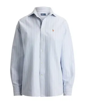 Polo Ralph Lauren Striped Embroidered Logo Shirt - Blue