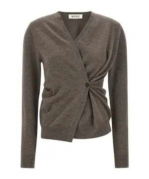 RÓHE Twisted Ballet Asymmetrical Cardigan - Mud