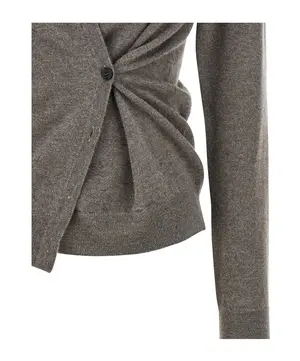 RÓHE Twisted Ballet Asymmetrical Cardigan - Mud