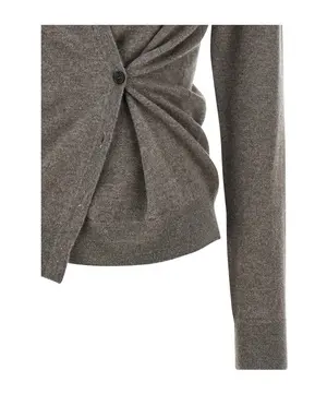 RÓHE Twisted Ballet Asymmetrical Cardigan - Mud