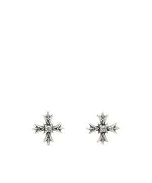 Emanuele Bicocchi Crest Crystal Earrings - Silver