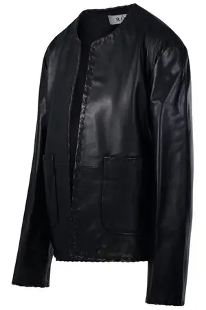 RÓHE Blanket-stitch Leather Jacket