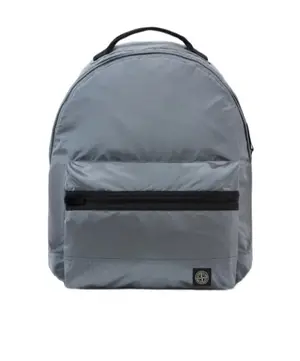 Stone Island Backpack With Front Pocket And Adjustable Padded Straps - Ashes
