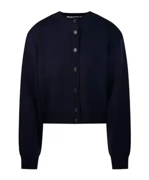 RÓHE Statement Shoulder Cardigan - Navy Blue