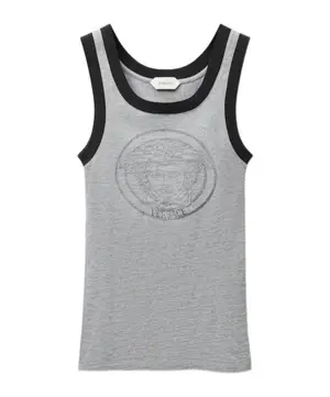 Versace Printed Cotton-jersey Tank Top