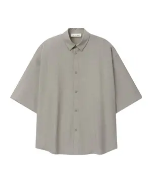 Fear Of God Silk Blend 3/4 Sleeve Button Up Shirt - Seal